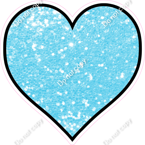 Baby Blue Sparkle Heart Yard Sign| Sign Swag USA