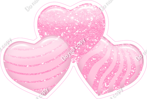 Sparkle - Baby Pink - Triple Heart Bundles| Sign Swag USA