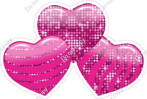 Disco - Hot Pink - Triple Heart Bundles| Sign Swag USA