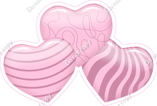 Flat - Baby Pink - Triple Heart Bundles| Sign Swag USA