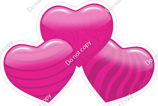 Flat - Hot Pink - Triple Heart Bundles| Sign Swag USA
