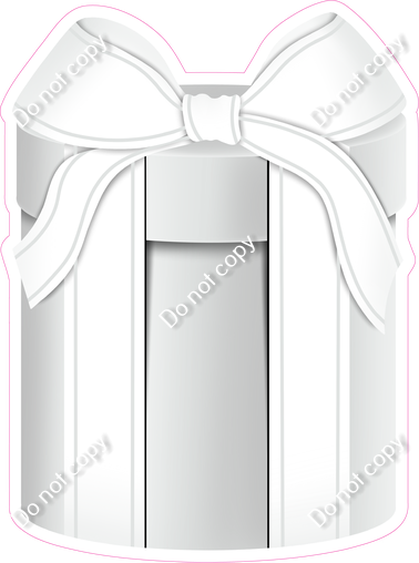 Flat - Light Grey Present, White Bow - Style 3| Sign Swag USA