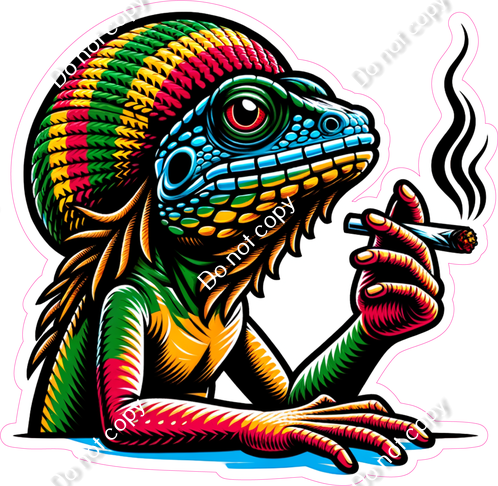 Lizard Smoking Marijuana - Rastafarian| Sign Swag USA