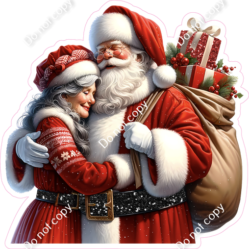 Santa Hugging Mrs. Claus| Sign Swag USA