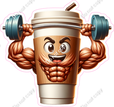 Coffee Cup with Muscles / Flexing| Sign Swag USA