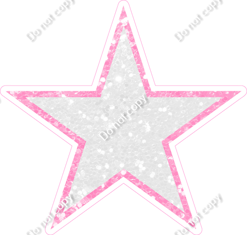 Sparkle White & Baby Pink Star| Sign Swag USA