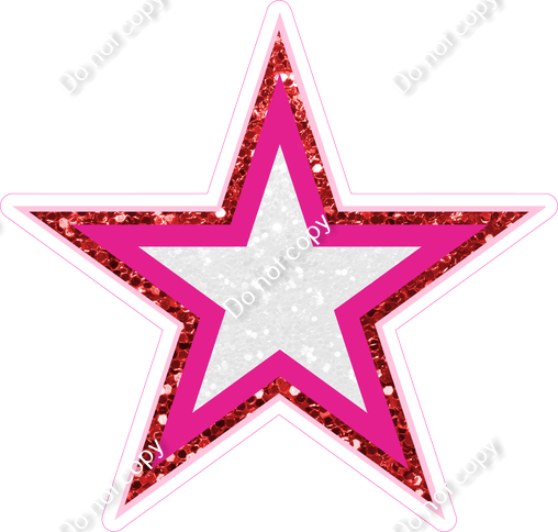 Sparkle White, Red & Hot Pink & Baby Pink Star| Sign Swag USA