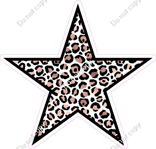 White Leopard Star - Outlined| Sign Swag USA