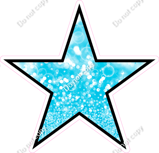 Bokeh - Baby Blue Star - Outlined| Sign Swag USA