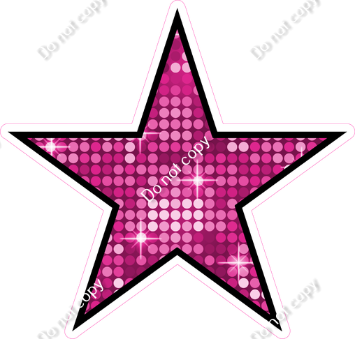 Disco - Hot Pink Star - Outlined| Sign Swag USA