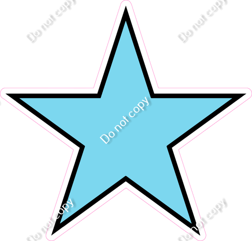 Flat - Baby Blue Star - Outlined| Sign Swag USA