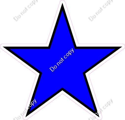Flat - Blue Star - Outlined| Sign Swag USA