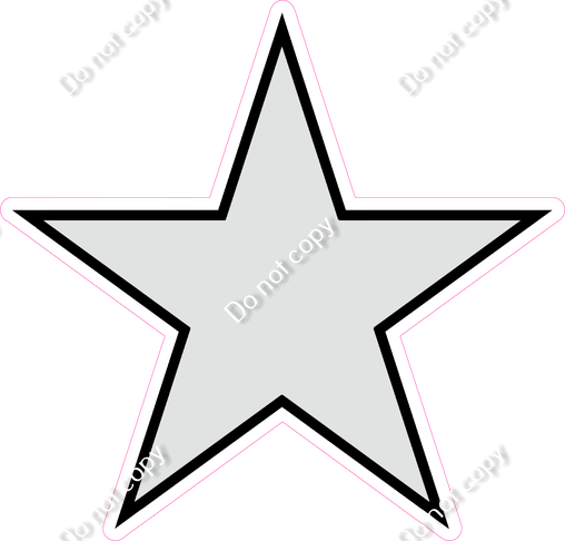 Flat - Light Grey Star - Outlined| Sign Swag USA