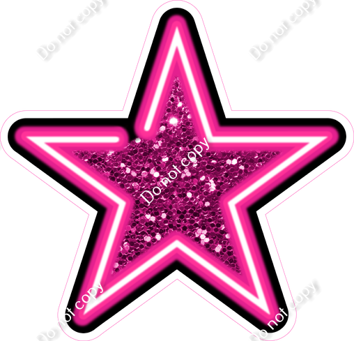 Neon Star - Hot Pink - Sparkle| Sign Swag USA