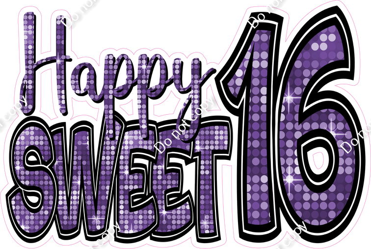 Disco - Purple - Happy Sweet 16 Statement| Sign Swag USA