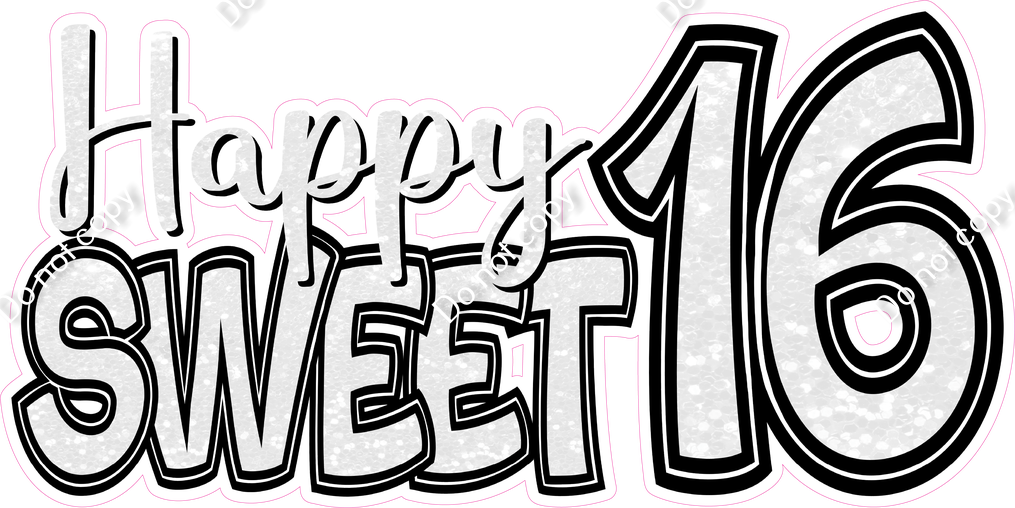Sparkle - White - Happy Sweet 16 Statement| Sign Swag USA