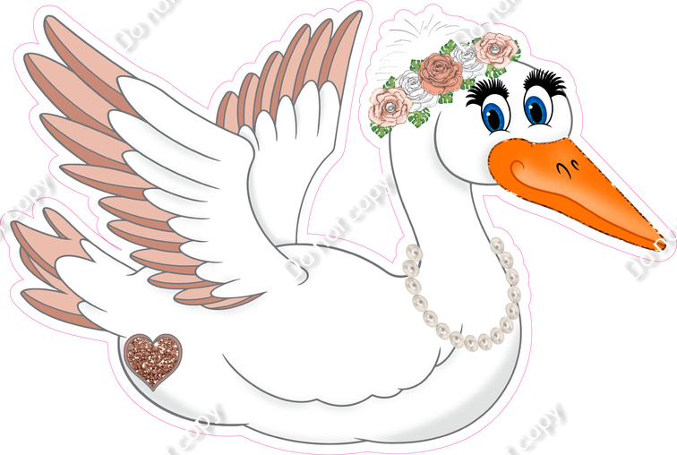 Rose Gold with Head Band Stork| Sign Swag USA