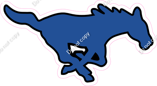 Blue Mustang Mascot Logo| Sign Swag USA