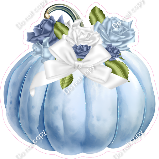 Baby Blue Pumpkin and Flowers w/ Variants| Sign Swag USA