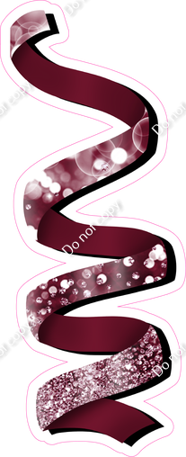 Bokeh - Burgundy Streamer - Style 3| Sign Swag USA