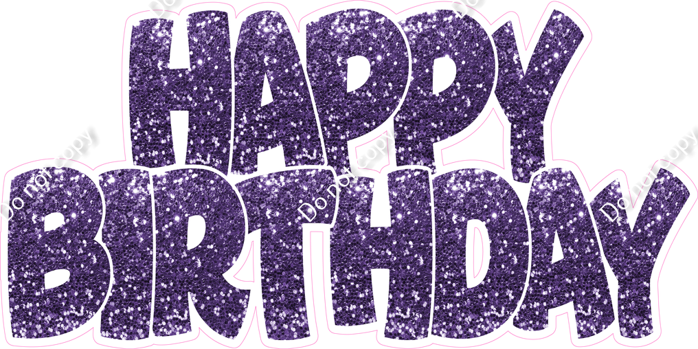 Sparkle - Purple Happy Birthday Statement| Sign Swag USA