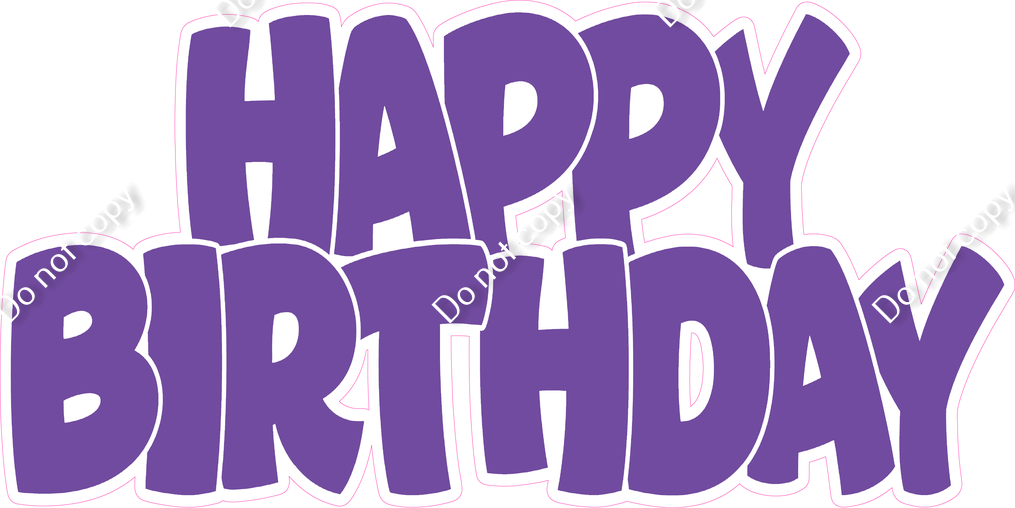 Flat - Purple Happy Birthday Statement| Sign Swag USA