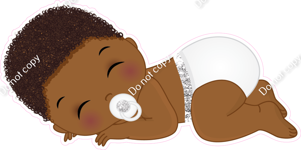 Light Silver - Dark Skin Tone Boy Sleeping| Sign Swag USA