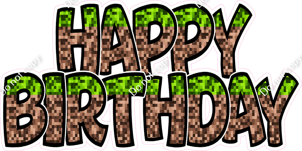 Minecraft Happy Birthday Statement| Sign Swag USA