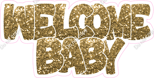 Gold Sparkle Welcome Baby Statement| Sign Swag USA
