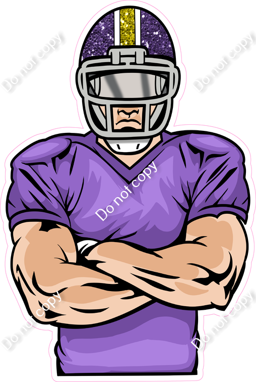 Purple Jersey Football Player - Light Skin Tone| Sign Swag USA