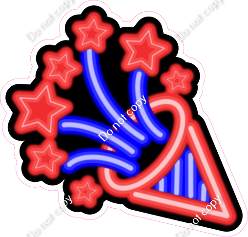 NEON - Party Poppers - Blue & Red| Sign Swag USA