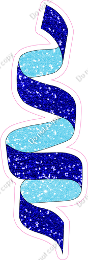 Blue & Baby Blue Sparkle Streamer - Style 1| Sign Swag USA