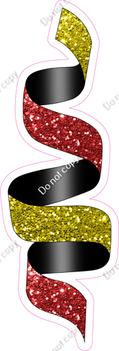 Sparkle Red, Yellow Black Streamer - Style 1| Sign Swag USA