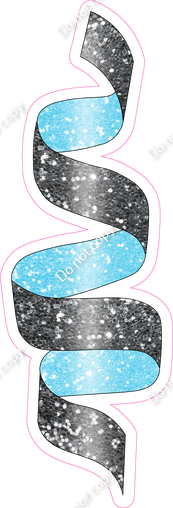 Baby Blue & Silver Sparkle Streamer - Style 1| Sign Swag USA