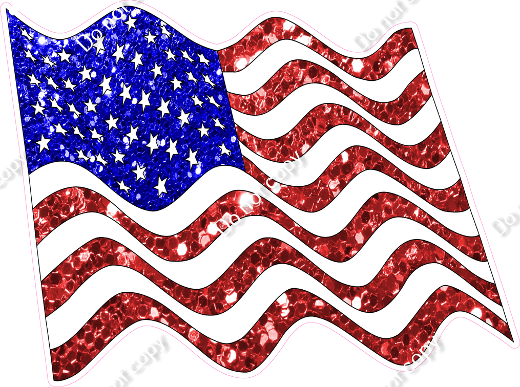 Sparkle American Flag Yard Sign| Sign Swag USA