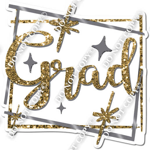 White & Gold Congrats Grad w/ Variant| Sign Swag USA