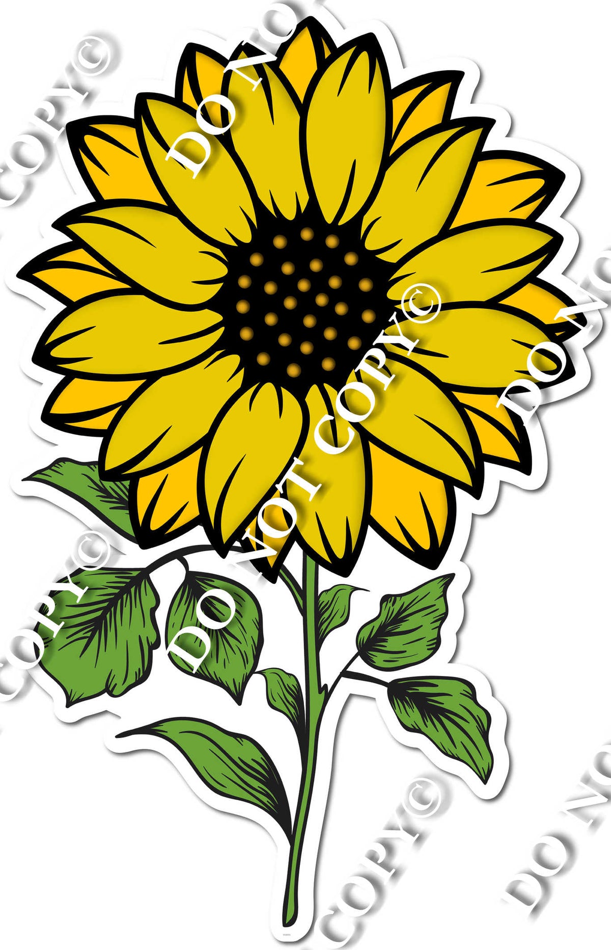 Yellow Sunflower with Stem Yarm Sign| Sign Swag USA