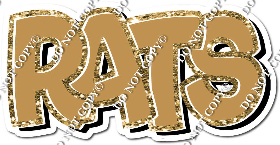 Split BB Font - Flat Gold Cong Rats Statement w/ Variants| Sign Swag USA