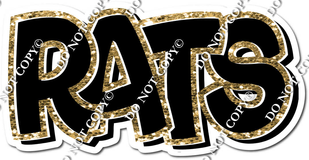 Split BB Font - Flat Black & Gold Cong Rats Statement w/ Variants| Sign ...