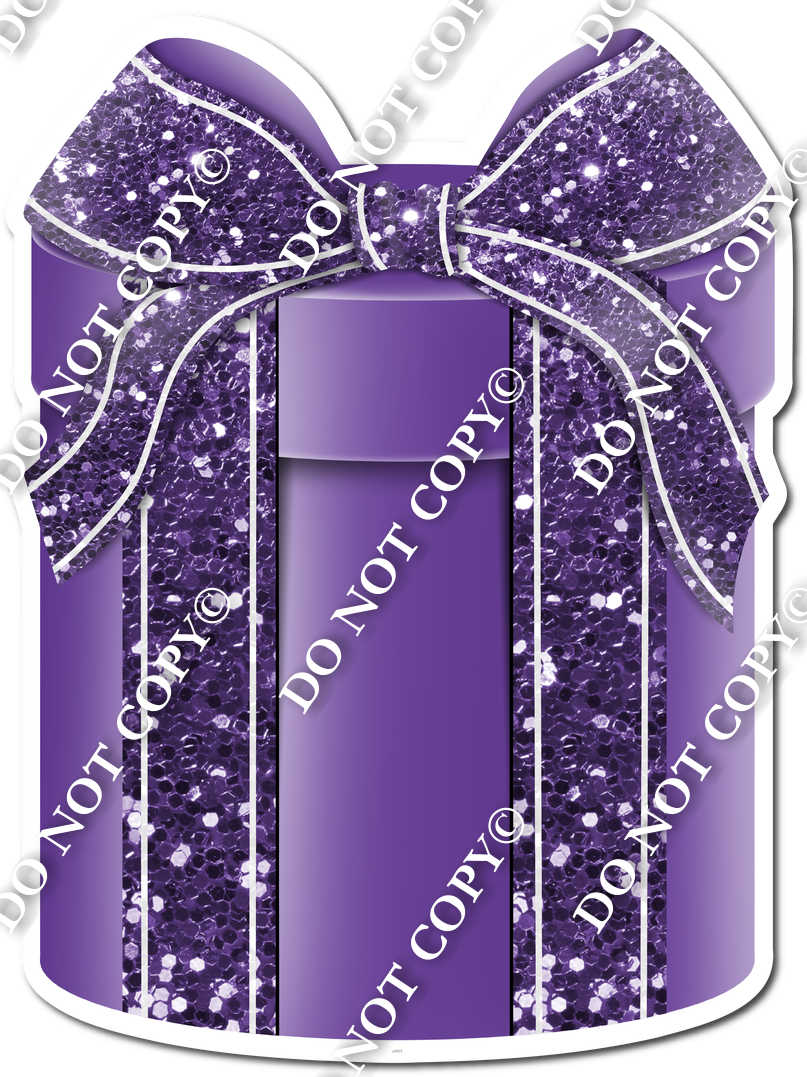 Sparkle - Purple Box & Purple Ribbon Present - Style 3| Sign Swag USA