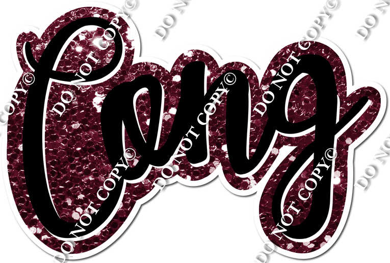 Split Cursive - Burgundy - CONG & RATS| Sign Swag USA