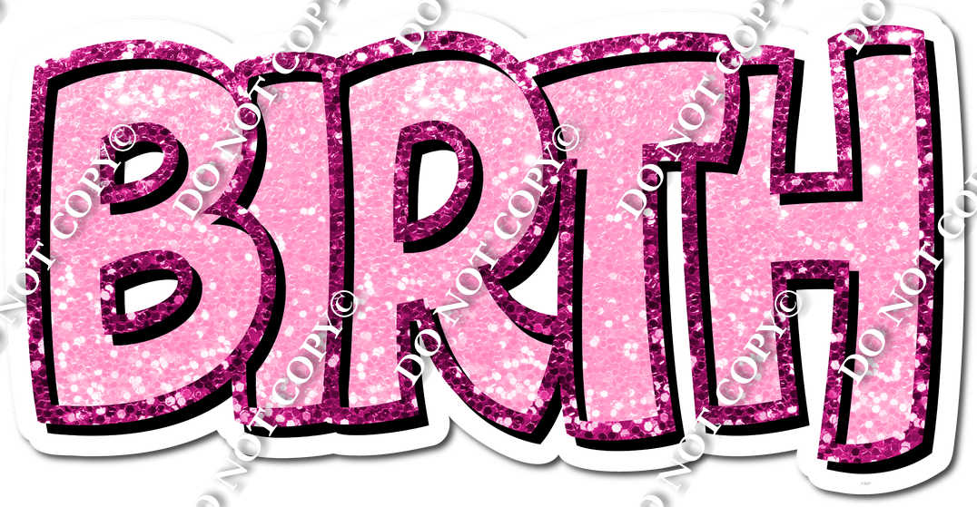 Hot Pink & Baby Pink Sparkle - Birth w/ Variant| Sign Swag USA
