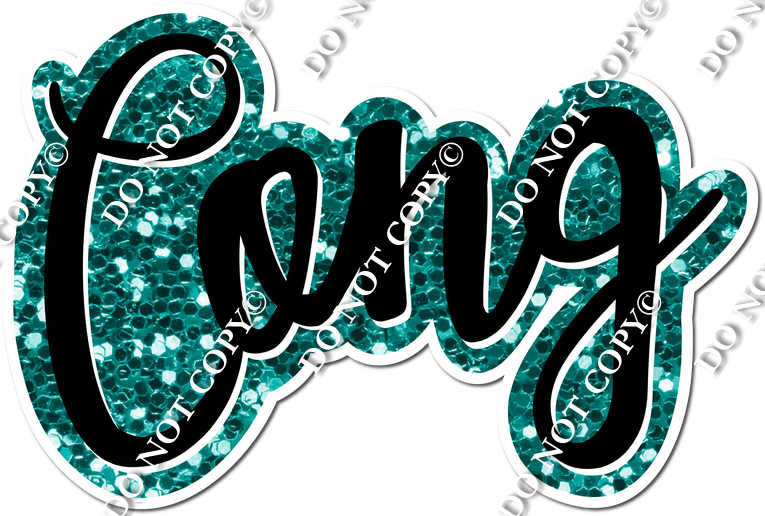 Split Cursive - Teal - CONG & RATS| Sign Swag USA