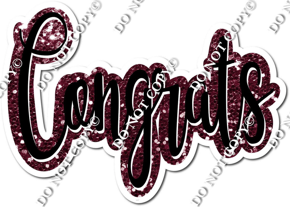 Congrats - Black & Burgundy| Sign Swag USA