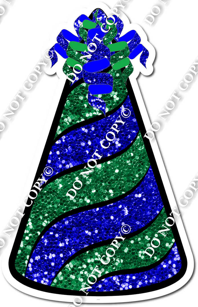 Blue Sparkle & Green Sparkle Party Hat w/ Variants| Sign Swag USA