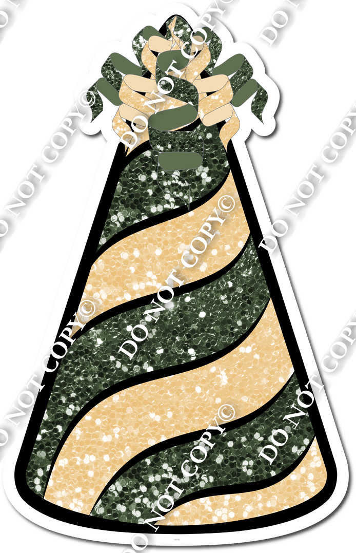 Champagne Sparkle & Sage Sparkle Party Hat w/ Variants| Sign Swag USA
