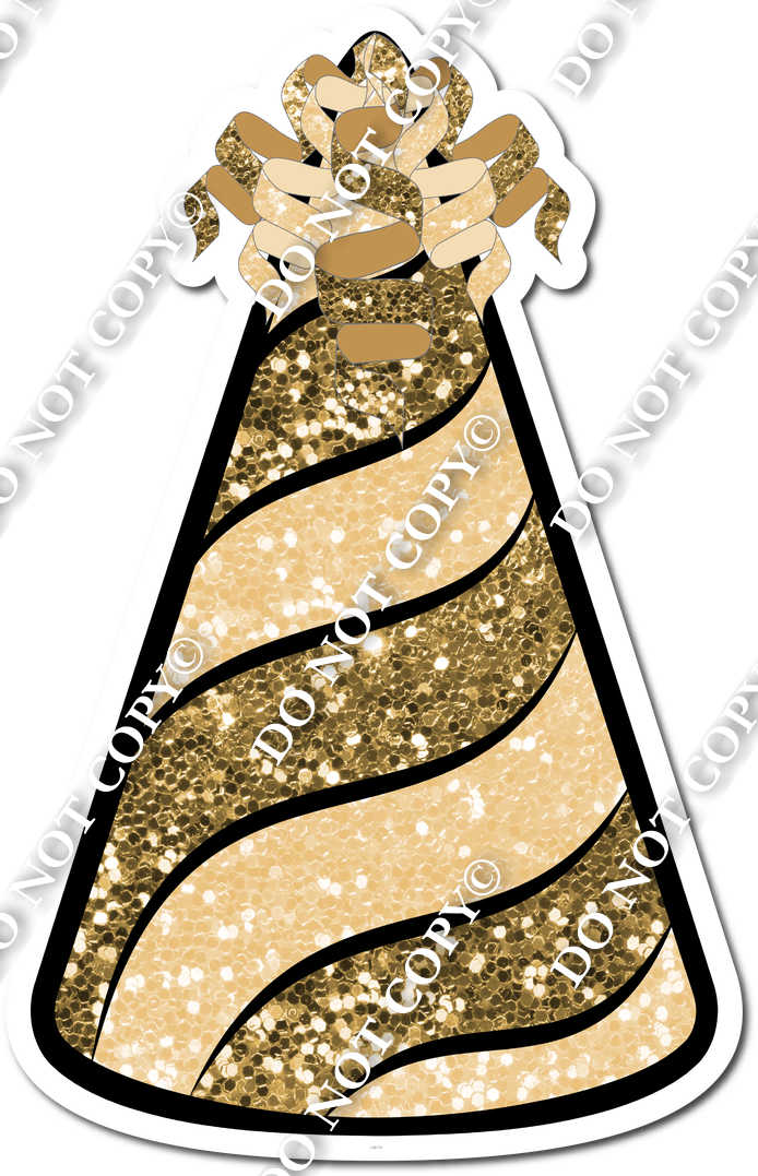 Champagne Sparkle & Gold Sparkle Party Hat| Sign Swag USA