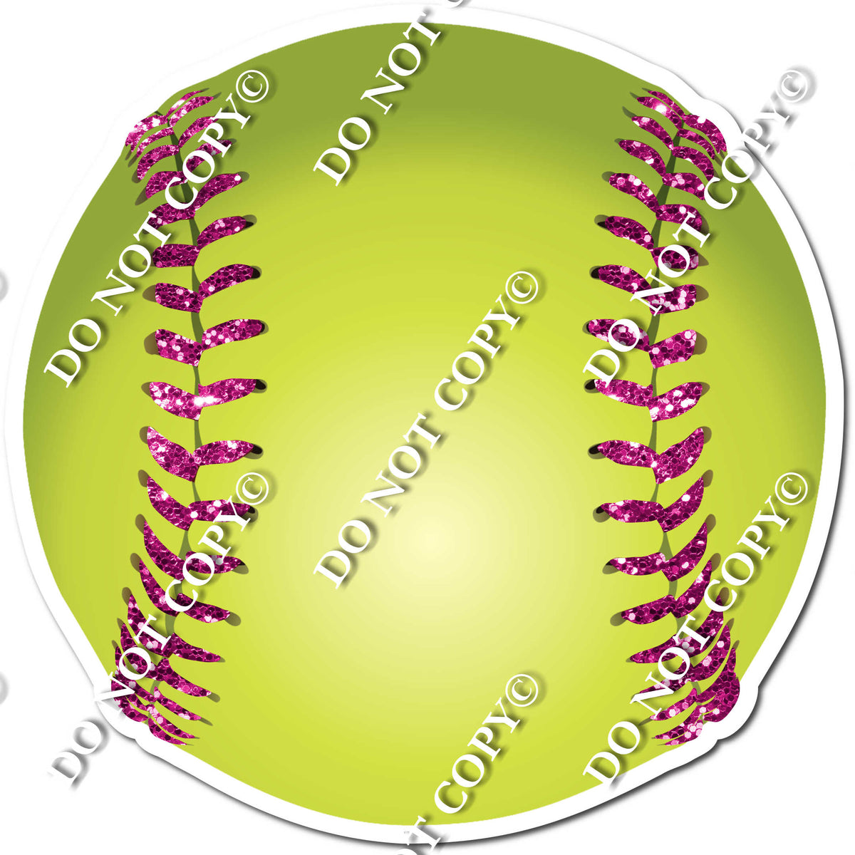 Yellow with Hot Pink Sparkle Stitch - Softball| Sign Swag USA