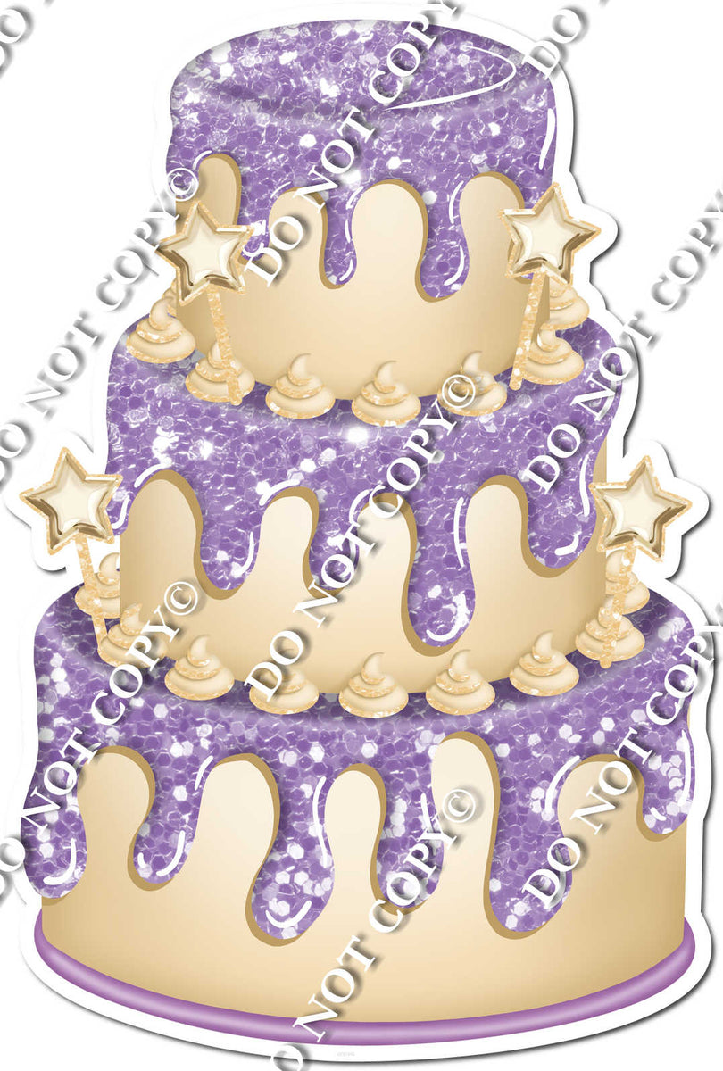 Champagne Cake & Dollops, Lavender Drip| Sign Swag USA
