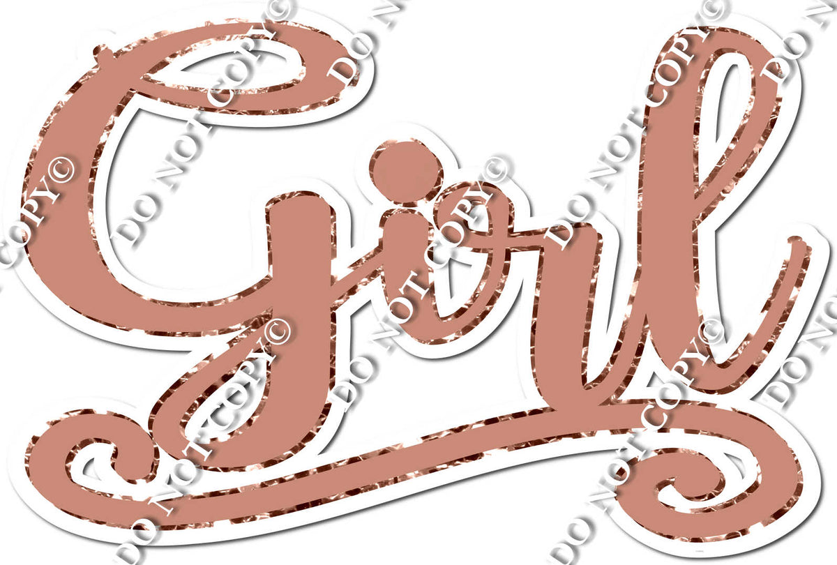 Rose Gold Cursive Girl Statement w/ Variant| Sign Swag USA